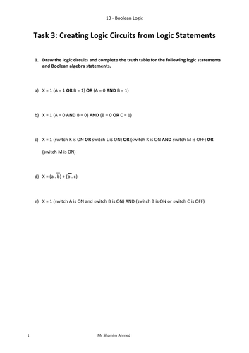 iGCSE Computer Science - Unit 10 Boolean Logic | Teaching Resources iGCSE Computer Science - Unit 10 Boolean Logic | Teaching Resources