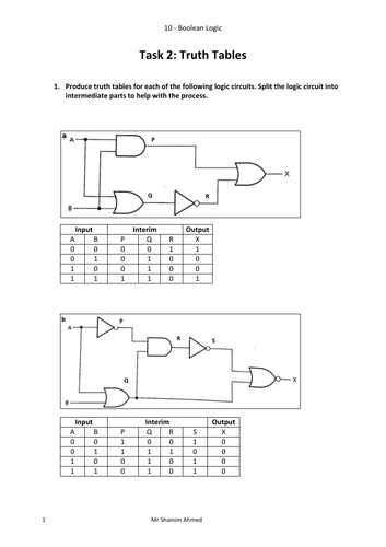 Igcse Computer Science Unit 10 Boolean Logic Teaching Resources