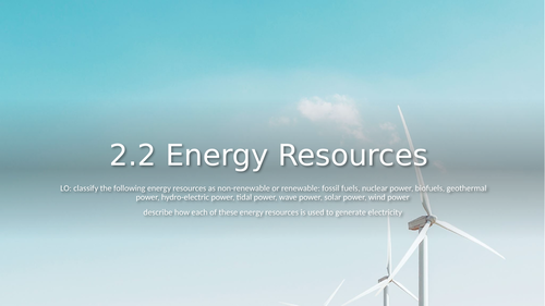 Energy and the Environment | Teaching Resources