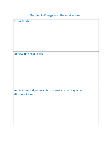 Energy and the Environment | Teaching Resources