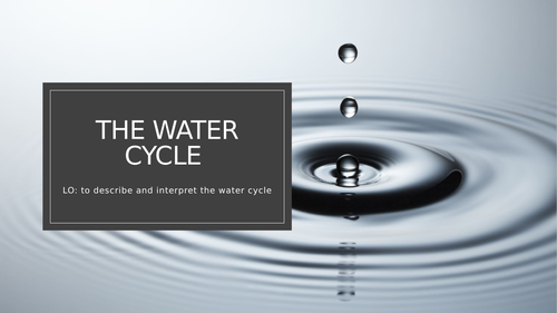 Water and its environment | Teaching Resources