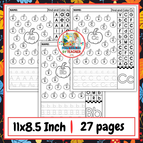 Fall Autumn pumpkin alphabets worksheet | letter activities | Teaching ...