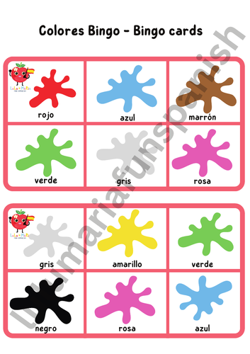 Spanish - Colours - PowerPoints, Poster, Bingo, Flashcards & Worksheets ...