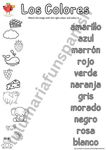 Spanish - Colours - PowerPoints, Poster, Bingo, Flashcards & Worksheets ...