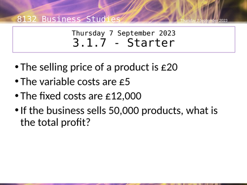 AQA GCSE Business Studies 3.1 Business in the Real Word SoW | Teaching ...