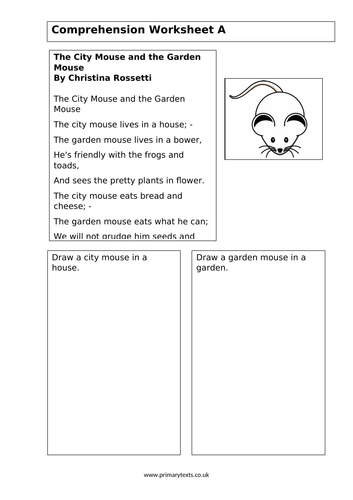 KS1 Classic Poetry Lesson: City Mouse and Country Mouse Poem with ...