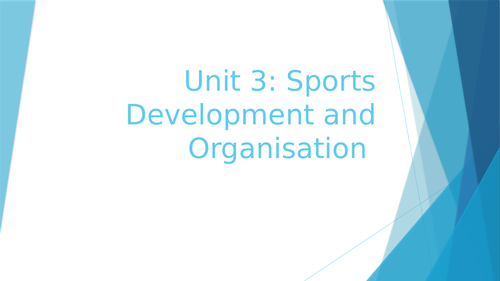 CTEC Sport-Unit 3 Sports Originisation and Development Learning ...