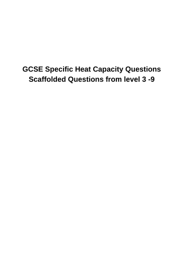 GCSE Specific Heart Capacity Scaffolded Questions | Teaching Resources