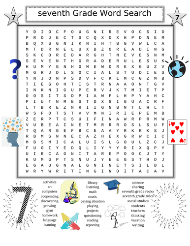 Seventh Grade Word Search PLUS Drones Word Search (2 Puzzles ...