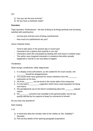 Pancakes by Joan Bauer - close reading questions and answers | Teaching ...