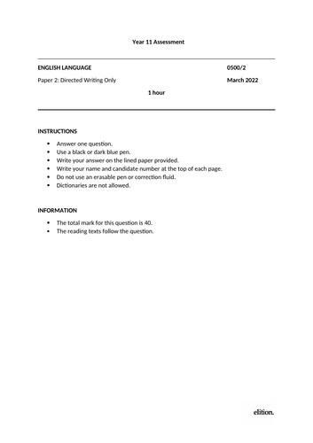 CIE 0500 IGCSE Language Paper 2 'Group Holidays' | Teaching Resources