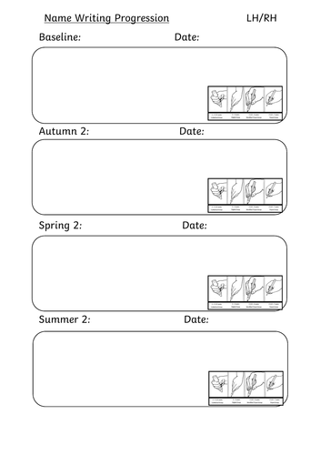 EYFS Reception Nursery baseline name writing pencil grip assessment ...
