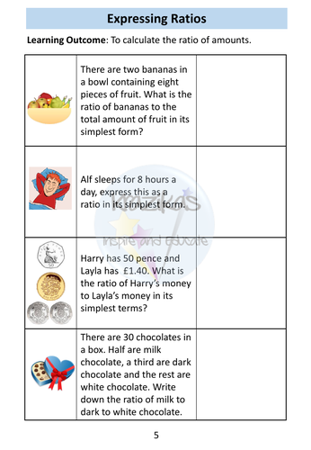 Ratio Workbook - Level 1 Maths Functional Skills | Teaching Resources