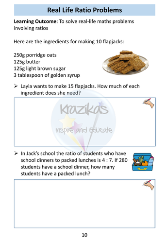 Ratio Workbook Level 1 Maths Functional Skills Teaching Resources