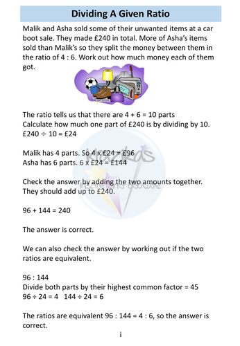 Ratio Workbook - Level 1 Maths Functional Skills | Teaching Resources