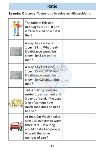 Ratio Workbook - Level 1 Maths Functional Skills | Teaching Resources