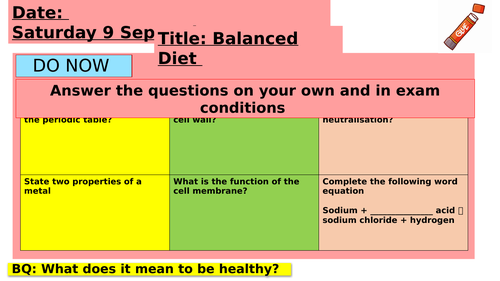 KS3 - Balanced Diet | Teaching Resources