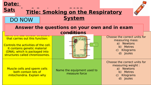 KS3 - Smoking on the Respiratory System | Teaching Resources