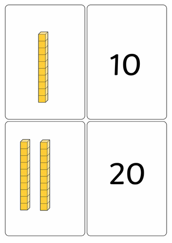 Match the Dienes to the number 10 - 100 (Tens only) | Teaching Resources