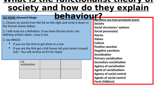GCSE Sociology - INTRO LESSONS, QUIZ & KEY TERM SHEET | Teaching Resources