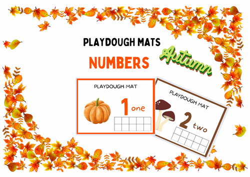 Autumn number play dough mats | Teaching Resources