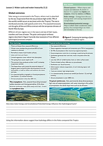 Edexcel A Level Geography Water EQ1 Lessons & Resources | Teaching ...