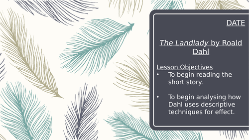The Landlady Set of Lesson | Teaching Resources