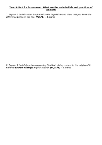 Judaism: Complete Unit (RE/RS) | Teaching Resources