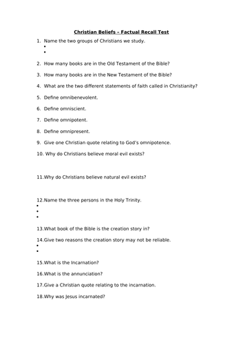 GCSE RS: Christianity - Beliefs (Complete Unit) | Teaching Resources