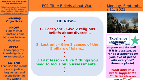 GCSE RS: Theme D - Religion, Peace & Conflict (Complete Unit ...