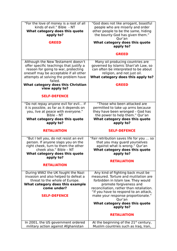 GCSE RS: Theme D - Religion, Peace & Conflict (Complete Unit ...