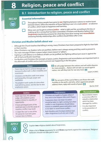 GCSE RS: Theme D - Religion, Peace & Conflict (Complete Unit ...