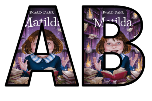 BOOK Roald Dahl - Matilda New Display Lettering Whole Alphabet Numbers ...