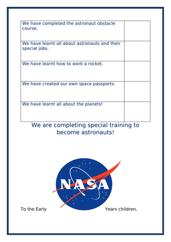 EYFS Space Theme Weekly Planning | Teaching Resources
