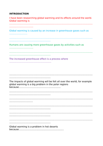 KS3: Exploring Your World: 18: Global Warming Assessment - Letter to ...