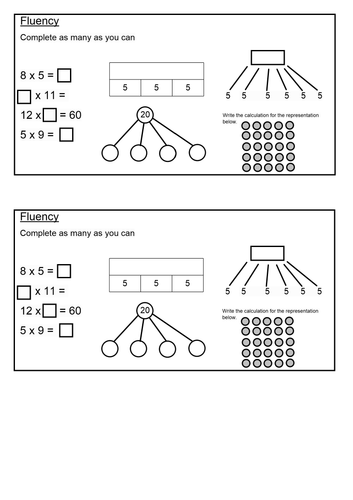 Times Table Fluency Activity - 4s, 5s and 11s | Teaching Resources