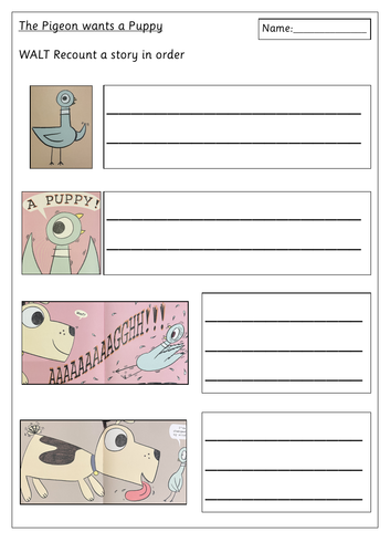 The Pigeon wants a Puppy Recount writing | Teaching Resources