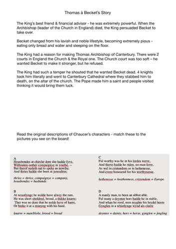 The Canterbury Tales Introduction | Teaching Resources