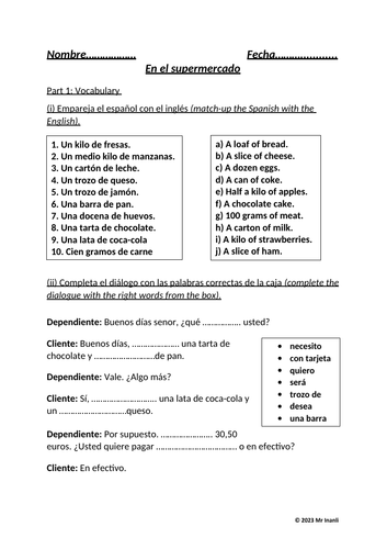 Beginners Spanish Worksheets Bundle | Teaching Resources