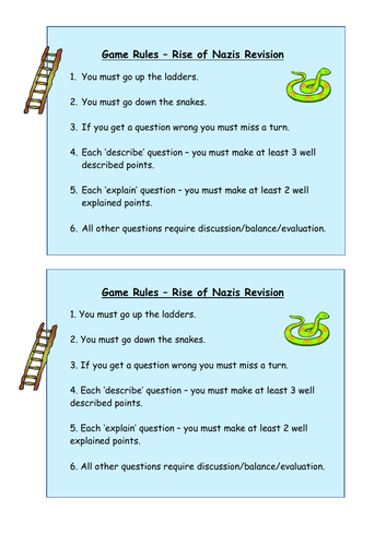 Nazi Germany Revision Game | Teaching Resources