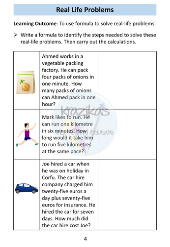 Formula Workbook - Level 1 Maths Functional Skills | Teaching Resources