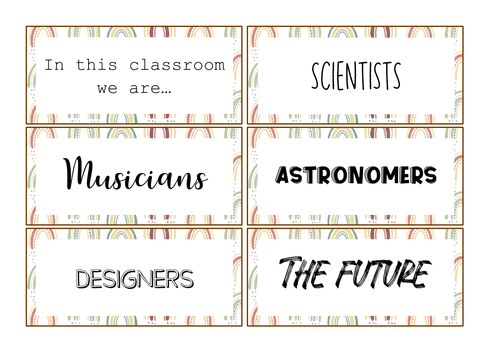 Boho Rainbow "In this classroom we are..." display | Teaching Resources