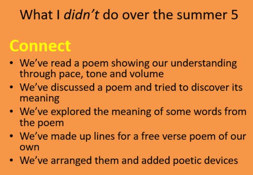 First week back poetry | Teaching Resources