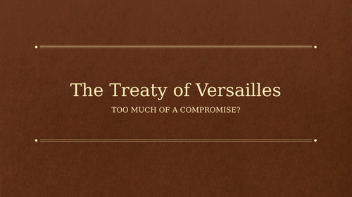 (I)GCSE - The Paris Peace Conference | Teaching Resources