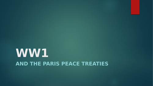 (I)GCSE - The Paris Peace Conference | Teaching Resources