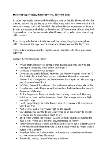 (I)GCSE - The Paris Peace Conference | Teaching Resources