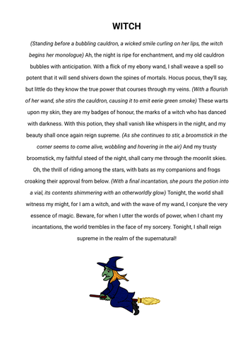 Halloween monologues for kids | Teaching Resources