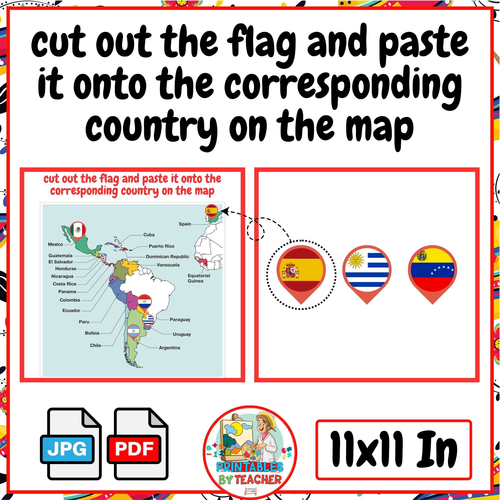 Hispanic heritage month classroom decor | Hispanic Countries flags-map ...