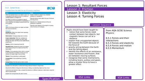 AQA KS3 Contact Forces – Friction | Teaching Resources
