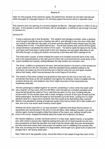 AQA GCSE English Language Paper 1 Jamaica Inn Creative reading ...